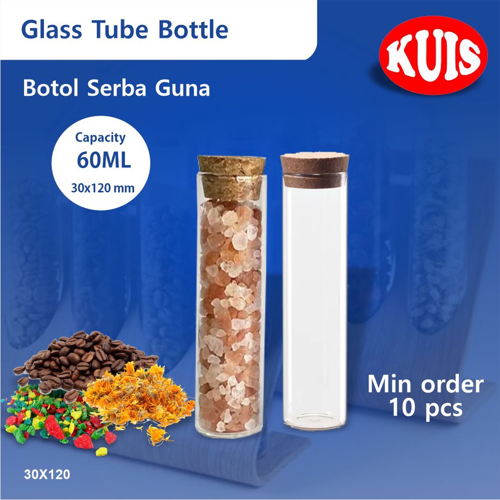 Jual Botol Kaca Serba Guna Tutup Gabus 60 ML Dan 80 ML | Shopee Indonesia