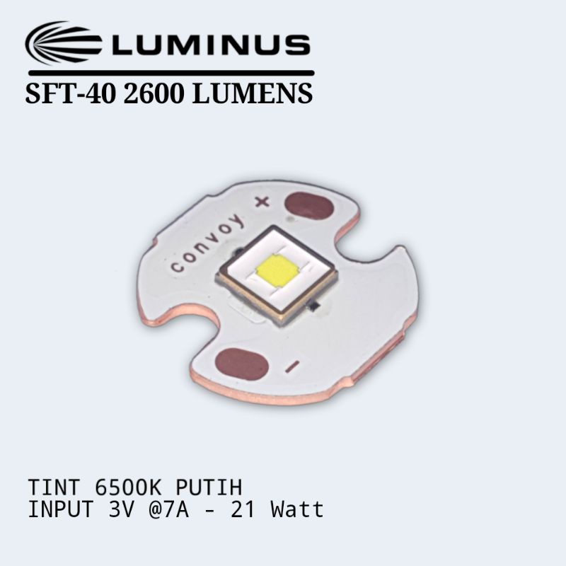 Jual LUMINUS SFT-40 SFT40 LED EMITTER TEMBAGA DTP COPPER 16MM PUTIH ...