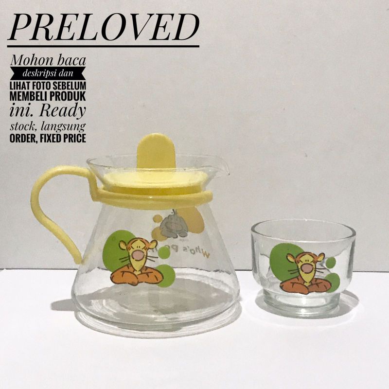 Jual PR3LOV3D - ORIGINAL DISNEY TIGGER EEYORE TEAPOT GLAS TEKO KACA ...