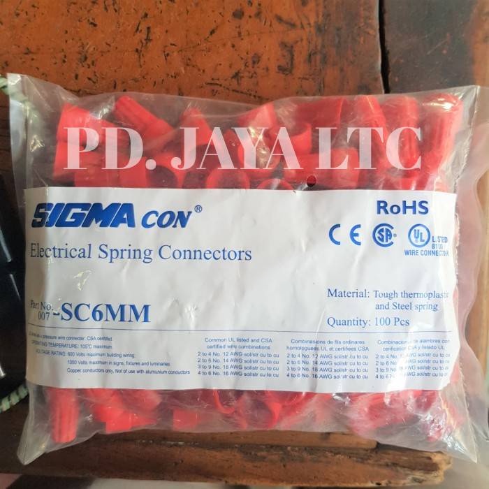 Jual Sigma Lasdop 6MM - Perapi Kabel - Electrical Spring Connectors ...
