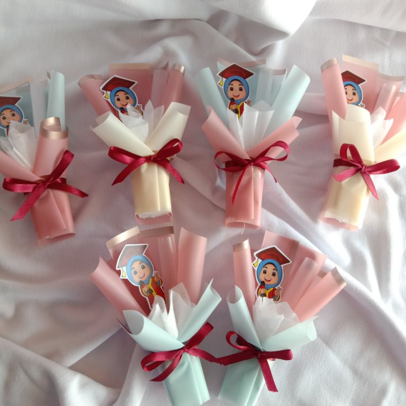 Jual buket mini karakter / buket mini / buket wisuda / buket custom ...