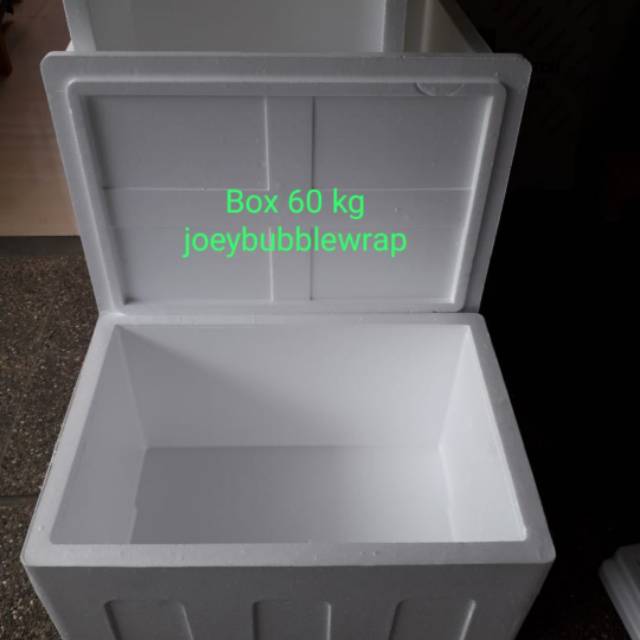 Jual Box Styrofoam 60 kg ( 70 x 49 x 40 cm) + Tutup, kotak gabus ...