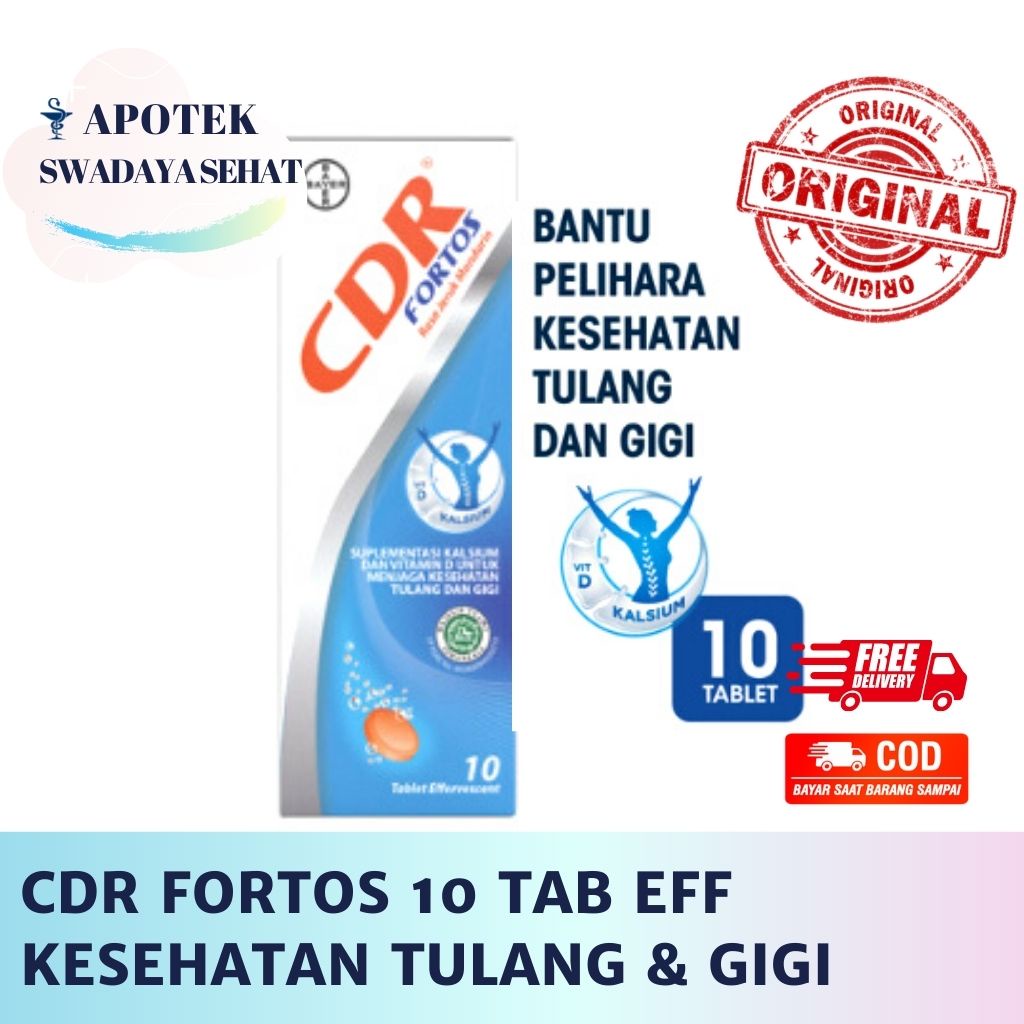 Jual CDR FORTOS Tube 10 Tablet Effervescent - Suplemen Kalsium Vitamin ...