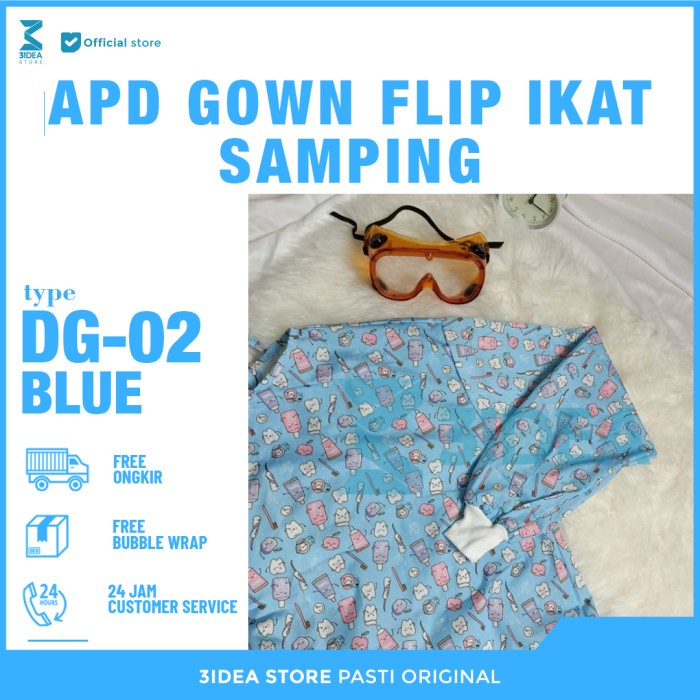 Jual EZFLAP Gown APD Motif Ikat Samping Set Premium Quality Water Repellent | Shopee Indonesia