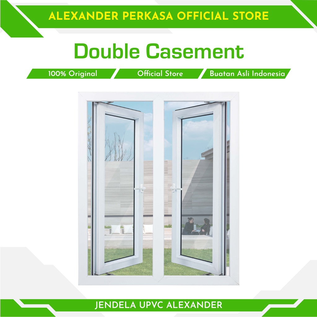 Jual UPVC ALEXANDER WINDOW JENDELA UPVC DOUBLE CASEMENT SINGLE HANDLE ...