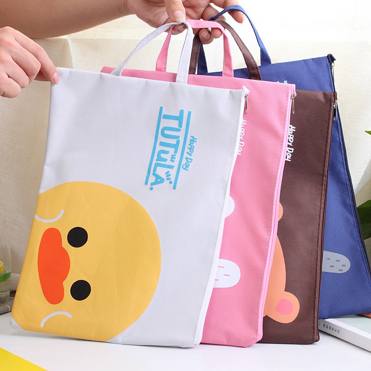 Jual Pouch Map/ Dokumen Ukuran A4 Kain Dengan Handle Motif Kartun ...