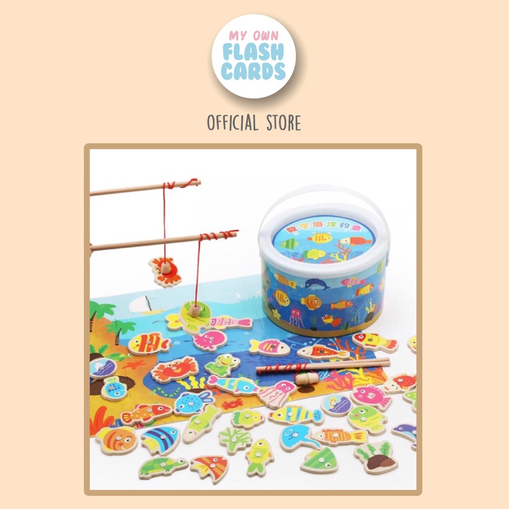 Jual Ocean Fishing Game - Wooden Toy - Mainan Kayu Pancing Ikan ...