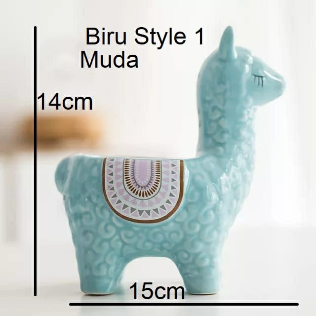 Jual Pot Keramik Hewan Alpaca / Pot Bunga Kecil Keramik Untuk Dekorasi ...