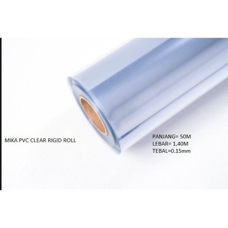 Jual Plastik Mika PVC Rigit / Kaku / Clear Roll Panjang 50m Lebar 1,4m Tebal 0.15mm | Shopee ...