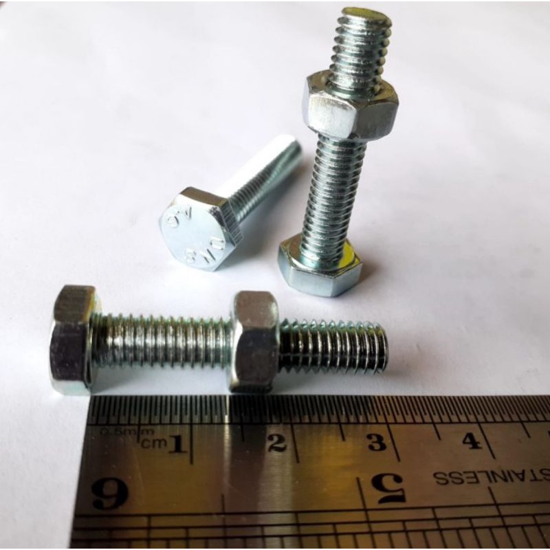 Jual BAUT MUR PUTIH M6 X 30 / BMP M6X30 / BAUT M6X30 PUTIH BMP M6 X 30 ...