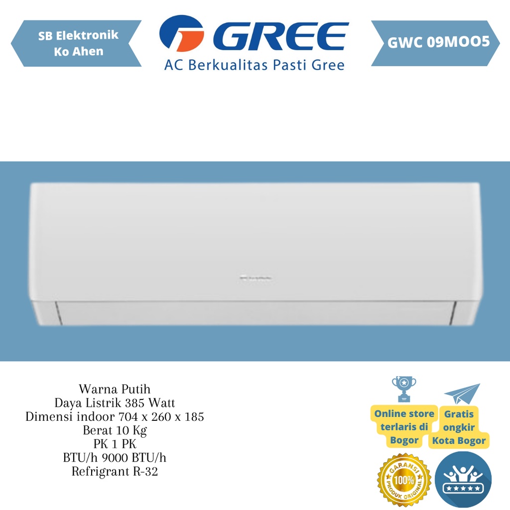 Jual GREE GWC-09MOO5 AC Split Standart w/ Auto Clean R32 1PK | Shopee ...