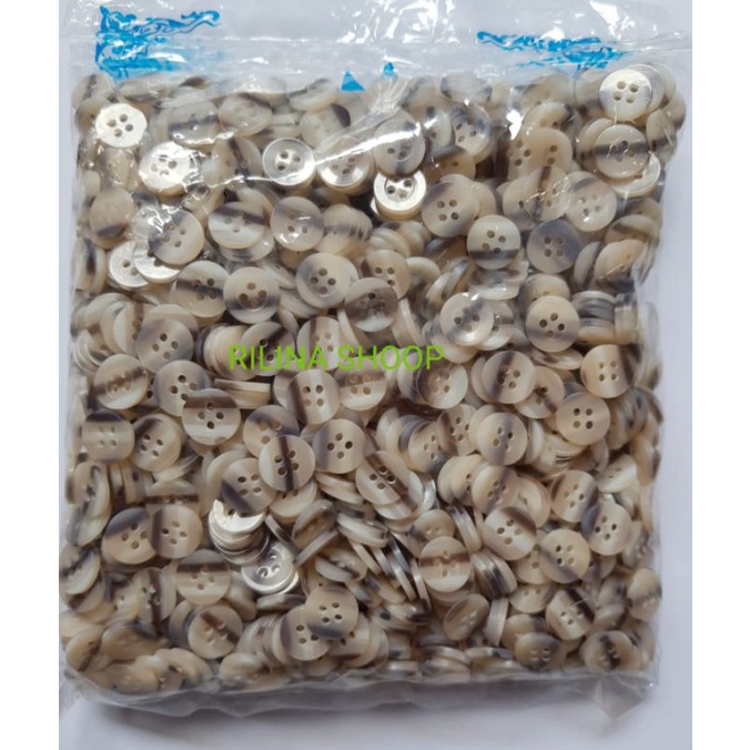 Jual kancing kemeja/hem putih belang ukuran 1.3 cm isi 1 pack 1728 pcs ...