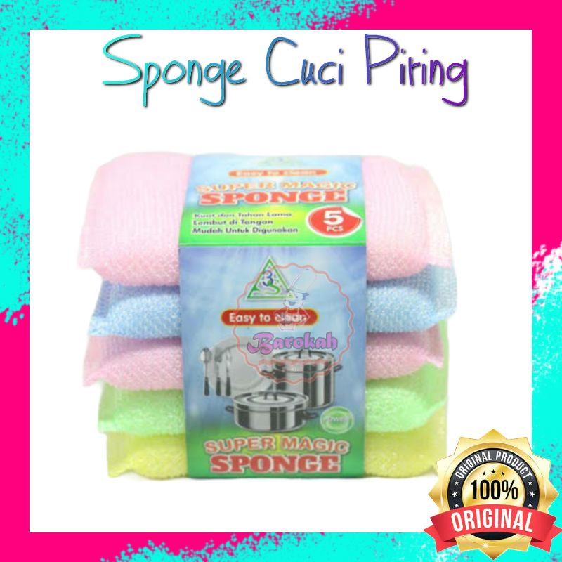 Jual Sponge Busa Cuci Piring / Spons / Spoon Warna Bagus dan Lembut ...