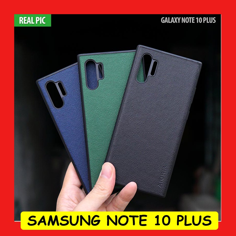 Jual Samsung Galaxy Note 10 Plus - Leather Canvas Texture Hybrid Case ...