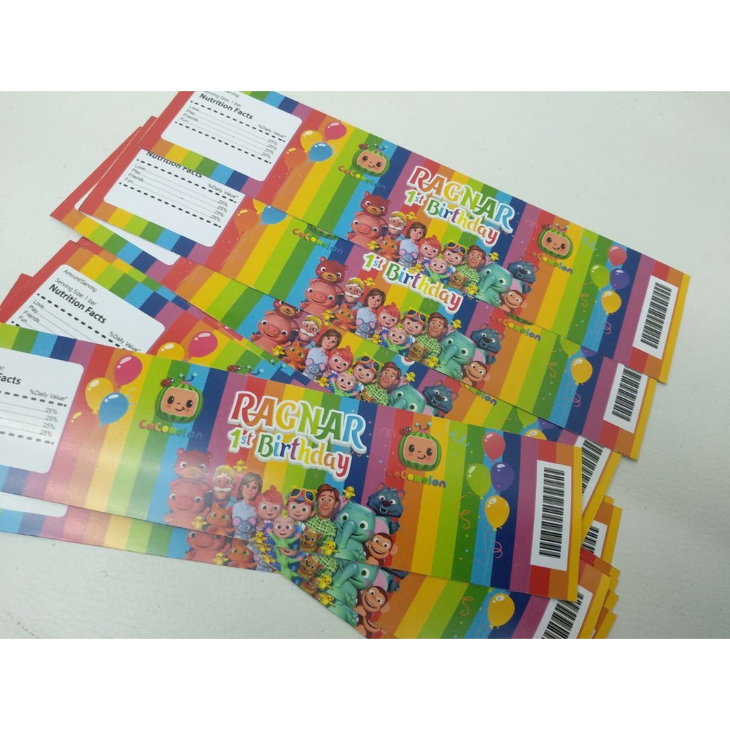 Jual Label Air Mineral Botol 330ml Custom Karakter Cocomelon | Shopee ...