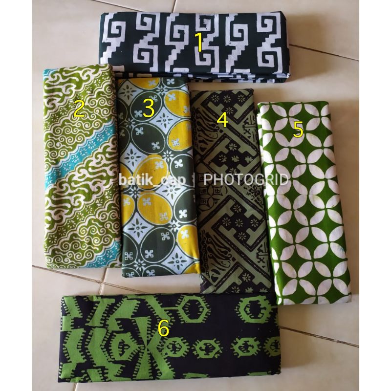 Jual Kain Batik Cap Handmade Hijau Kain Batik Hijau Bahan Batik Hijau ...