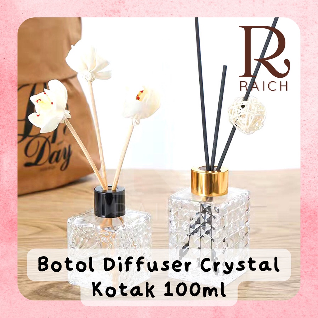 Jual 100ml Kotak Botol Reed Diffuser Paket Tutup Neck Plastik Emas ...