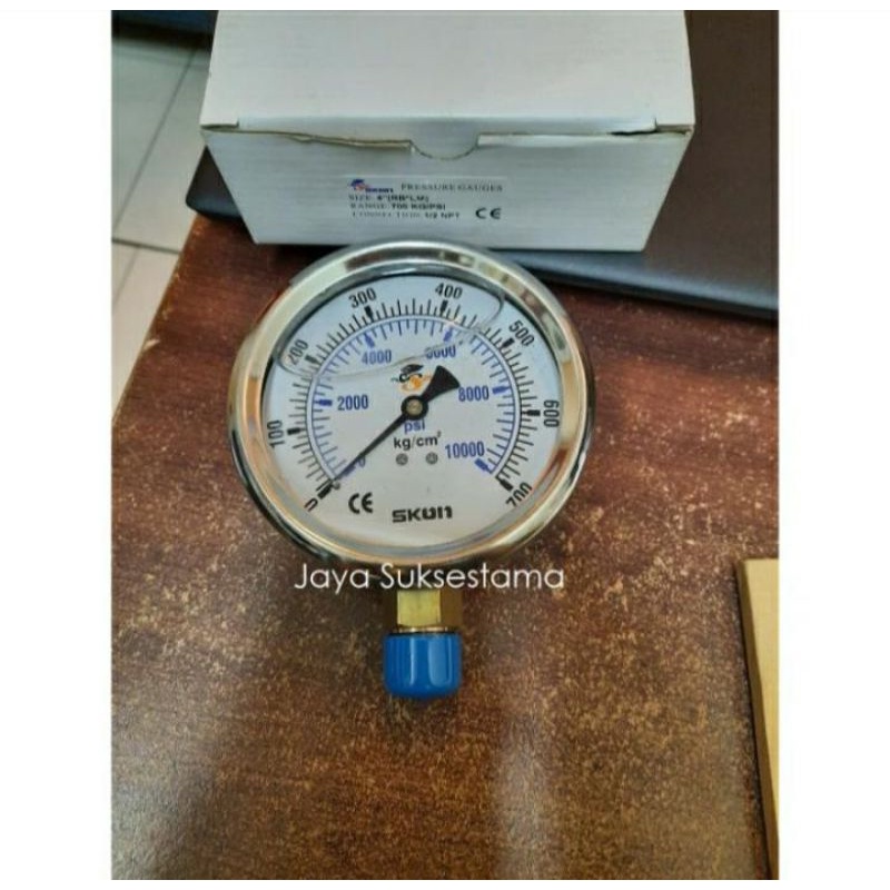 Jual Pressure Gauge 700 Bar (kg/cm2) 4" inch Skon - Manometer Skon ...
