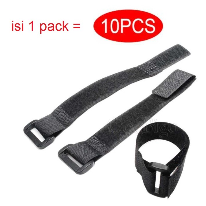 Jual Pengikat Kabel 20cm isi 10 pcs Velcro Strap Cord Hook Kait Nylon ...
