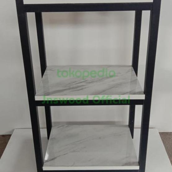 Jual Rak Kayu Besi Motif Marmer Marble 3 Susun Free Packing Kayu ...