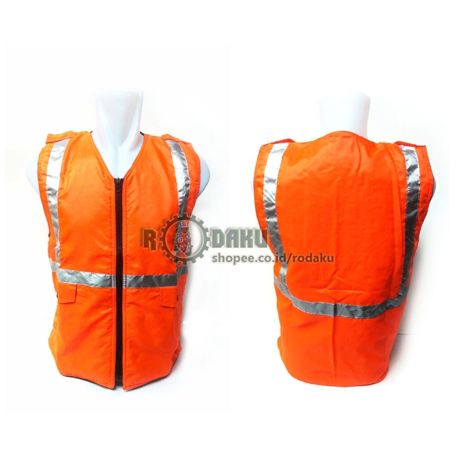 Jual Rompi Safety Touring Rompi Lapangan Rompi Proyek warna ORANGE ...