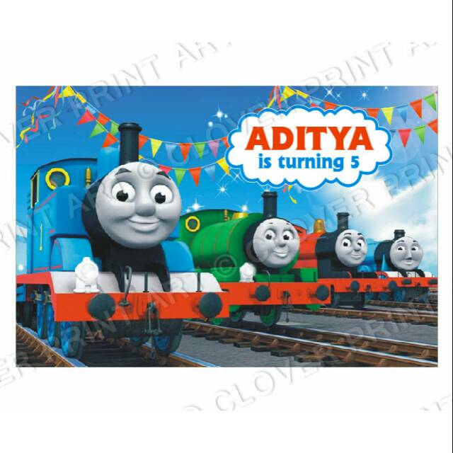Jual Backdrop Banner Ulang Tahun Anak Kereta Thomas | Shopee Indonesia