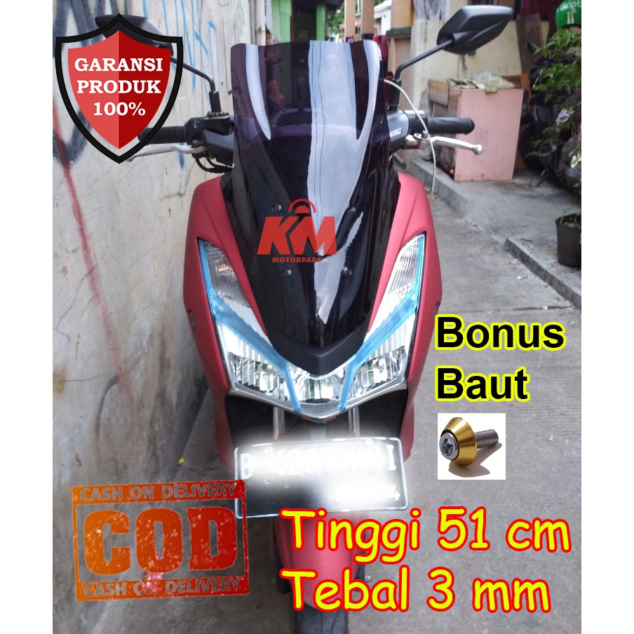 Jual Visor Windshield Lexi Variasi Panjang 51 cm Tebal 3 mm Hitam dan ...