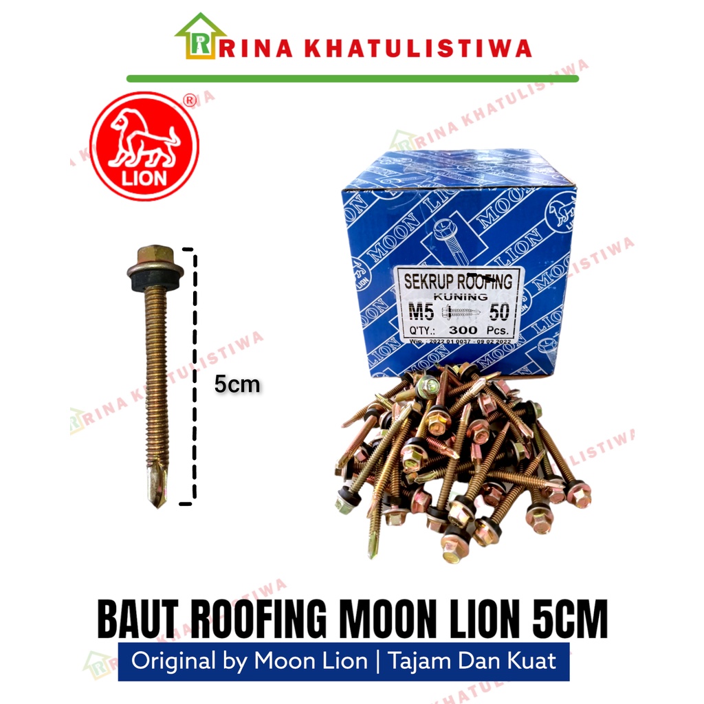 Jual Baut Baja Ringan Baut Roofing 5cm Moon Lion | Baut Roofing Baja ...
