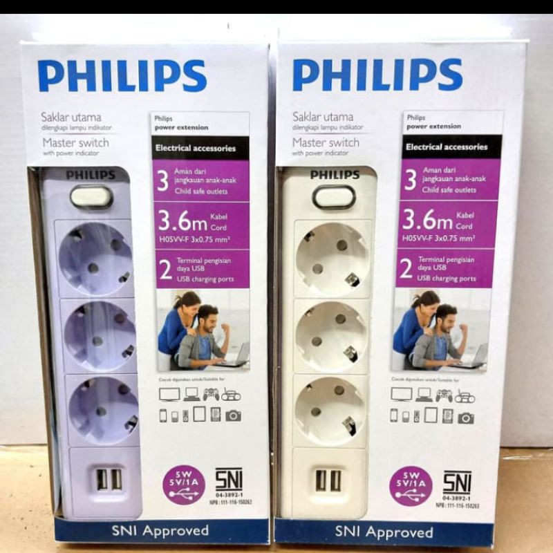 Jual stop kontak philips 4 Lubang/stop kontak usb/stop kontak/colokan listrik/kabel roll/colokan ...