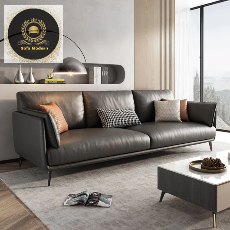Jual Sofa Kulit 3 Seater Minimalis Ruang Tamu Modern Terbaru Super ...