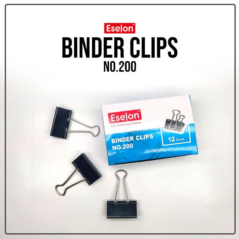 Jual Binder Clip Ukuran 200 Eselon / 12 Pcs Binder Clip Kertas ...