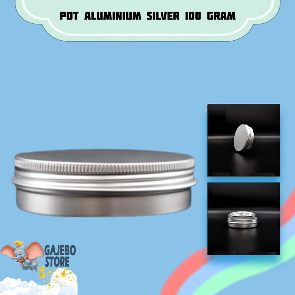 Jual POT ALUMINIUM SILVER 100 GRAM IMPORT / POT POMADE SILVER IMPORT ...