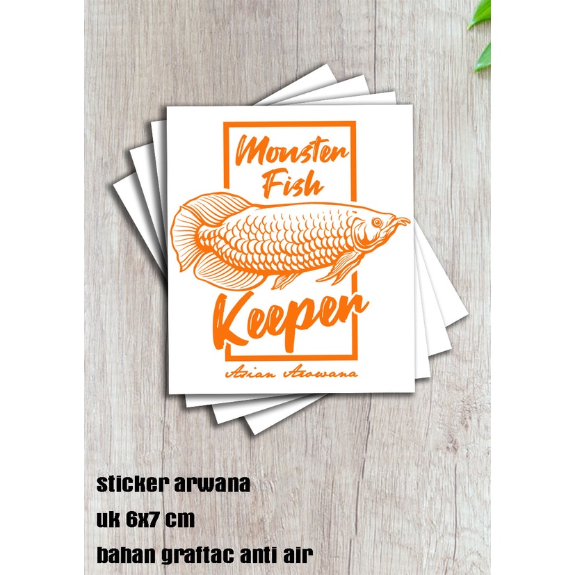 Jual sticker arwana sticker arowana stiker ikan predator arwana ...