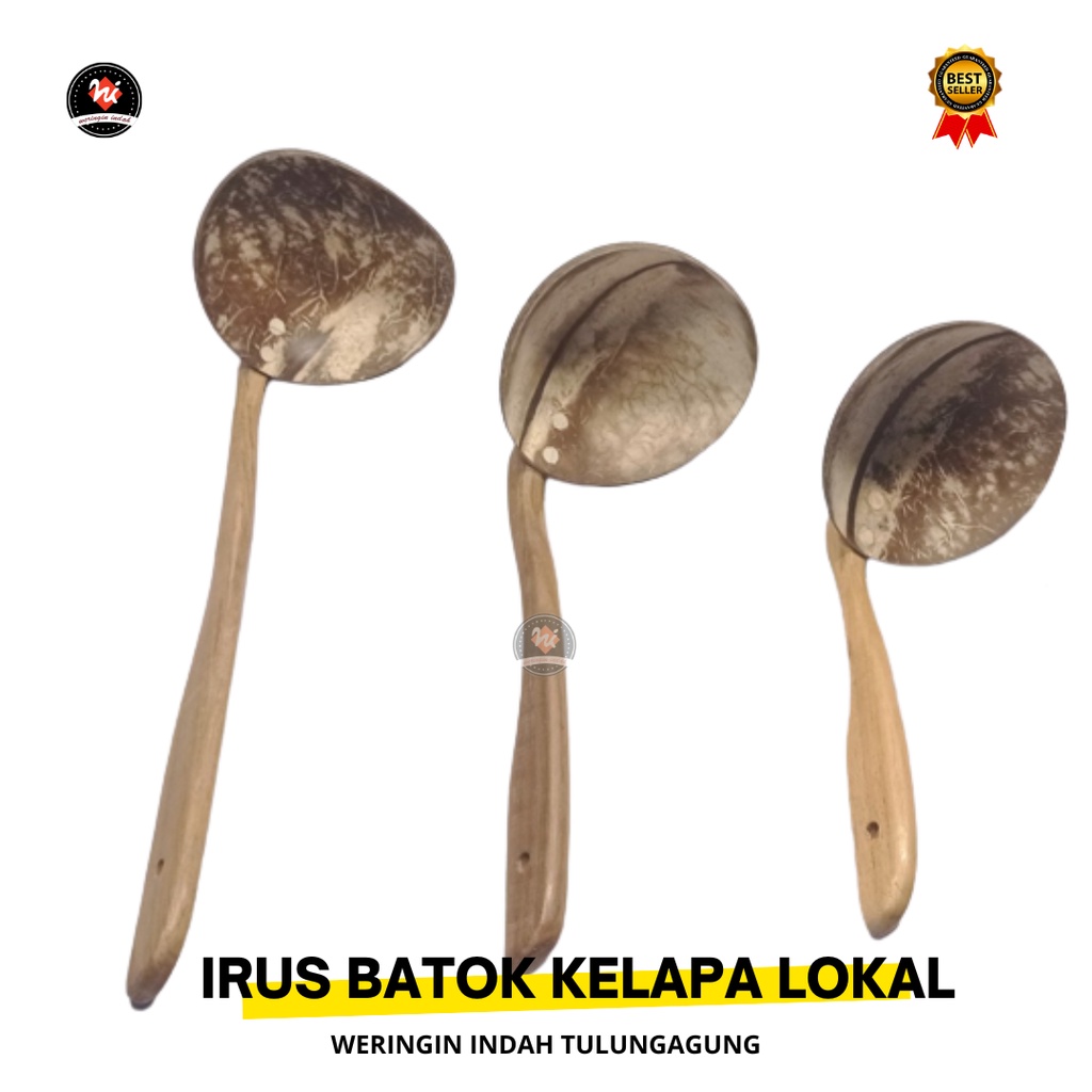 Jual IRUS TEMPURUNG KELAPA BULAT / IRUS BATOK KELAPA / CENTONG BATOK ...