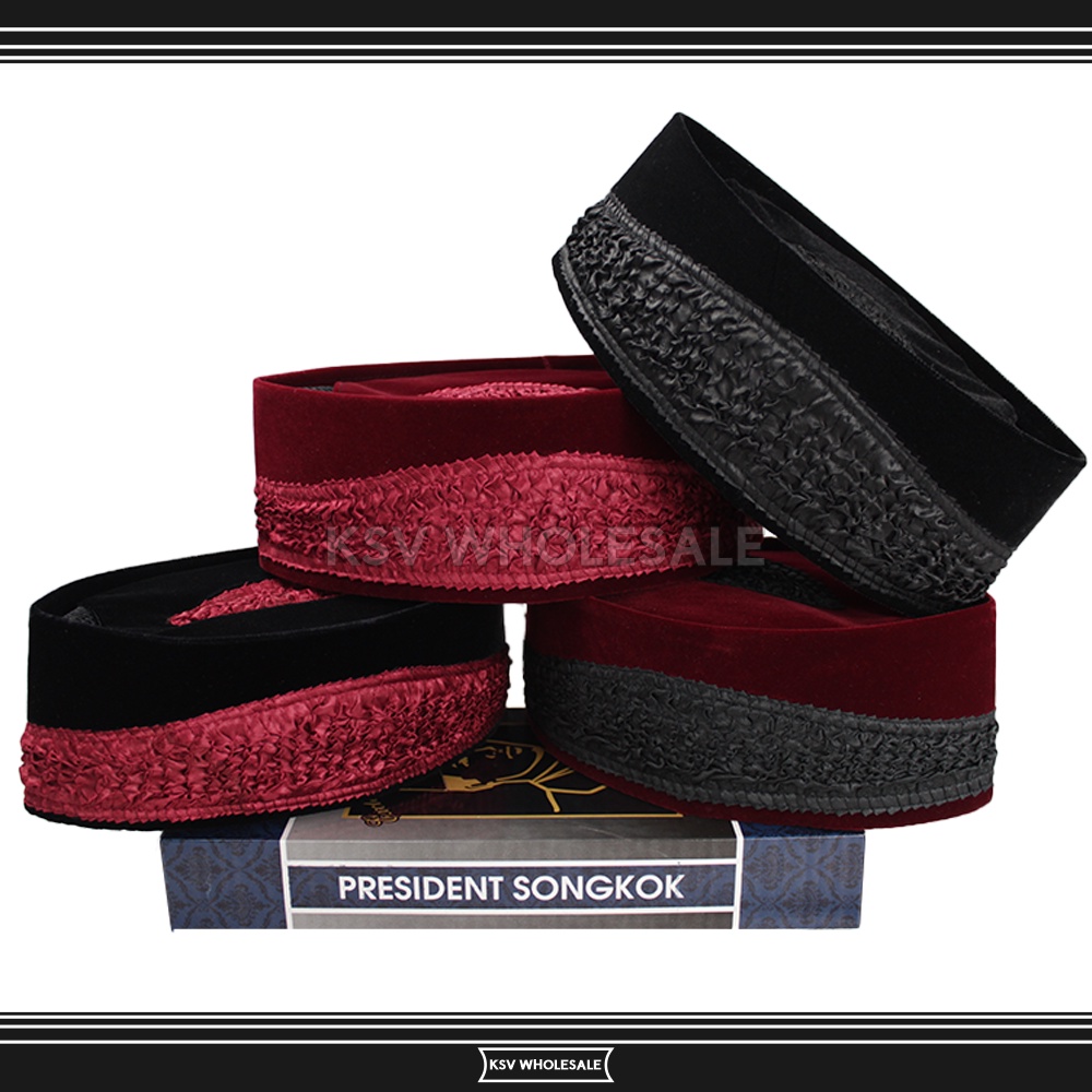 Jual Songkok AWANG KHARISMA AC Tinggi 9 Cm Peci Sholat Bludru Hitam ...