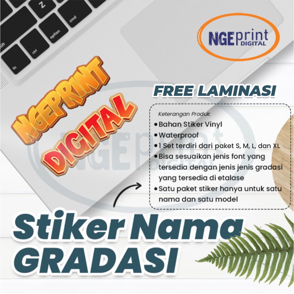 Jual STIKER NAMA GRADASI MURAH BERKUALITAS CUSTOM NAMA | Shopee Indonesia