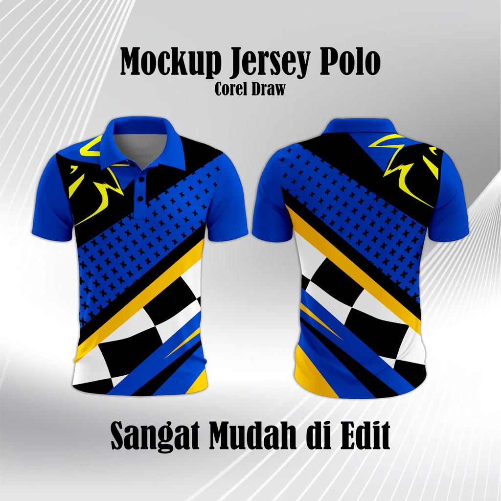 Jual Jual Mockup Jersey Bola Polo Format Corel Draw (Coreldaw) Depan ...