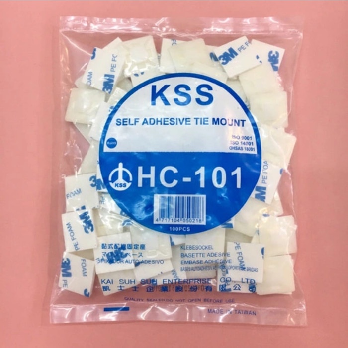 Jual Original KSS Tie Mount Self Adhesive 3M Ukuran 20x20 mm HC101 ...