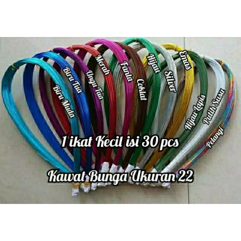 Jual Kawat bunga Uk 22 1 Ikat Kawat Stoking 30 Pcs Kawat Bonsai Kawat ...