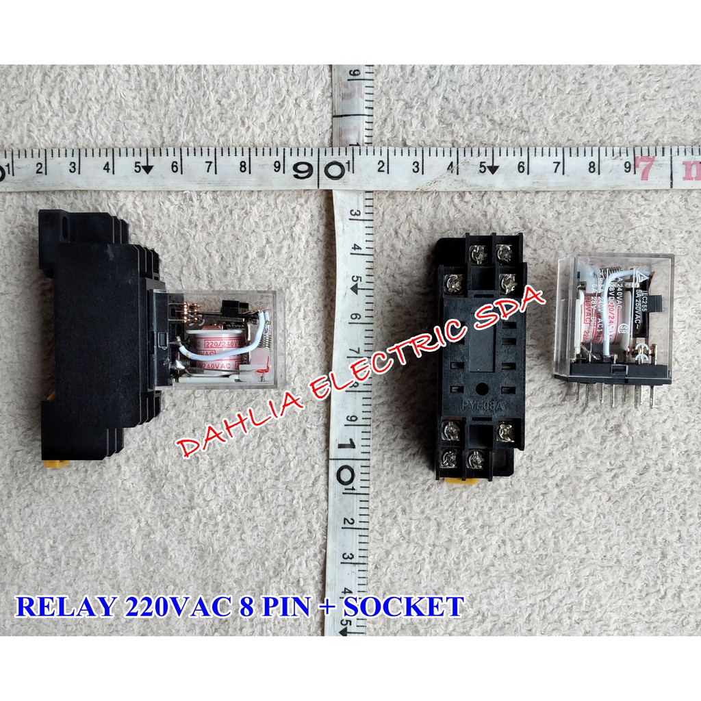Jual RELAY 220VAC 8 PIN MY2N + SOCKET | Shopee Indonesia