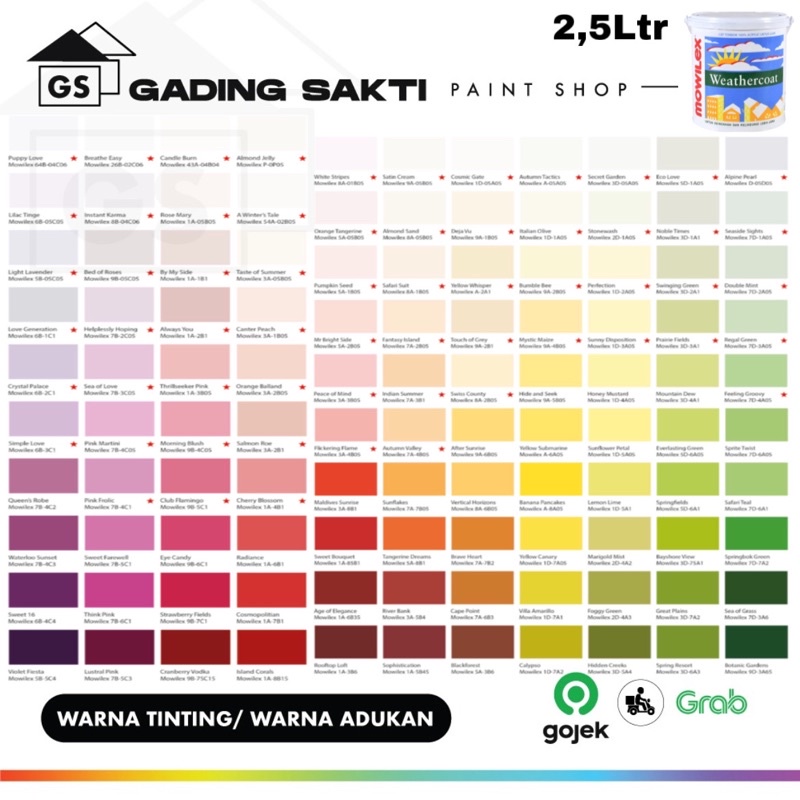 Jual Mowilex Weathercoat Khusus Warna Tinting Oplosan Cat Tembok