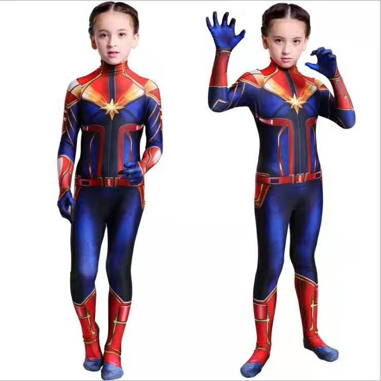 Jual Kostum Superhero Baju CAPTAIN MARVEL Jumpsuit Cosplay Anak ...