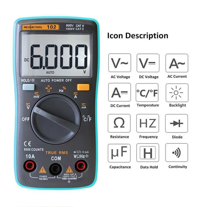 Jual Profesional MULTITESTER DIGITAL AVOMETER multimeter Richmeter suhu ...