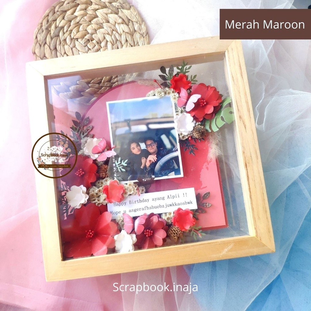 Jual Scrapframe Dried Flower Frame Transparan 3D Hadiah Wisuda | Kado ...