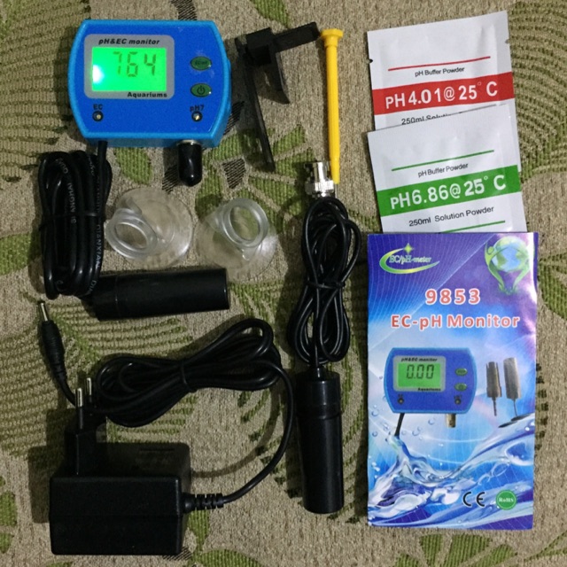 Jual Two in One Inline pH dan EC Meter Monitor utk Hidroponik Aquaponik ...