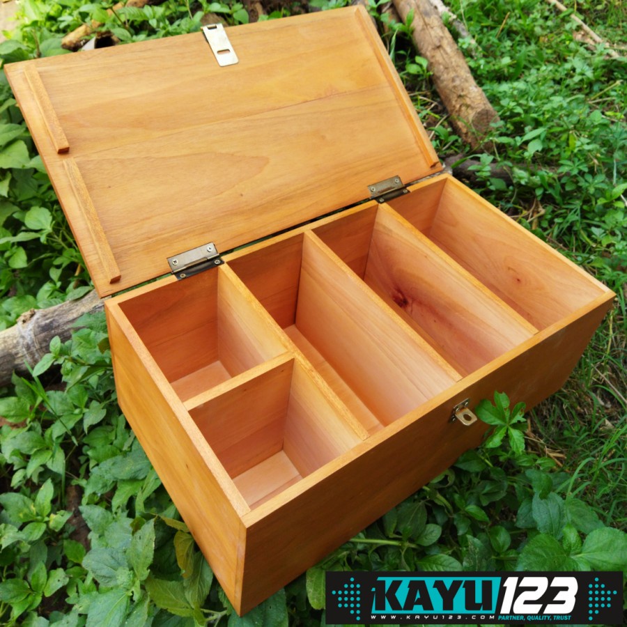 Jual Box Kayu 35x25x12 cm Box Storage Keranjang Kayu Serbaguna (WCM-19 ...