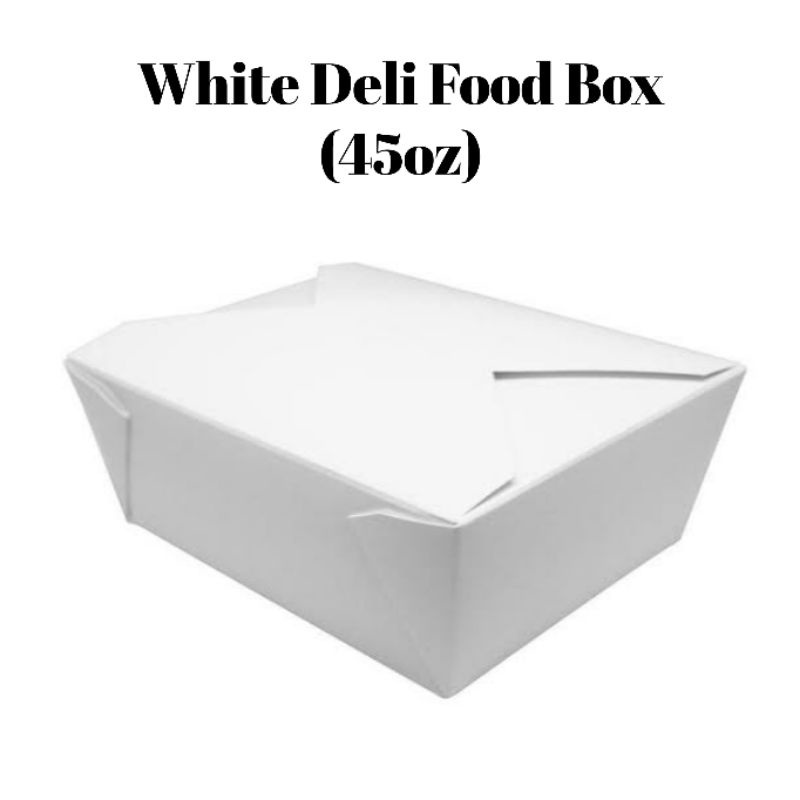 Jual White Deli Food Box 45oz PAPER LUNCH BOX TAKEAWAY @25pcs | Shopee ...