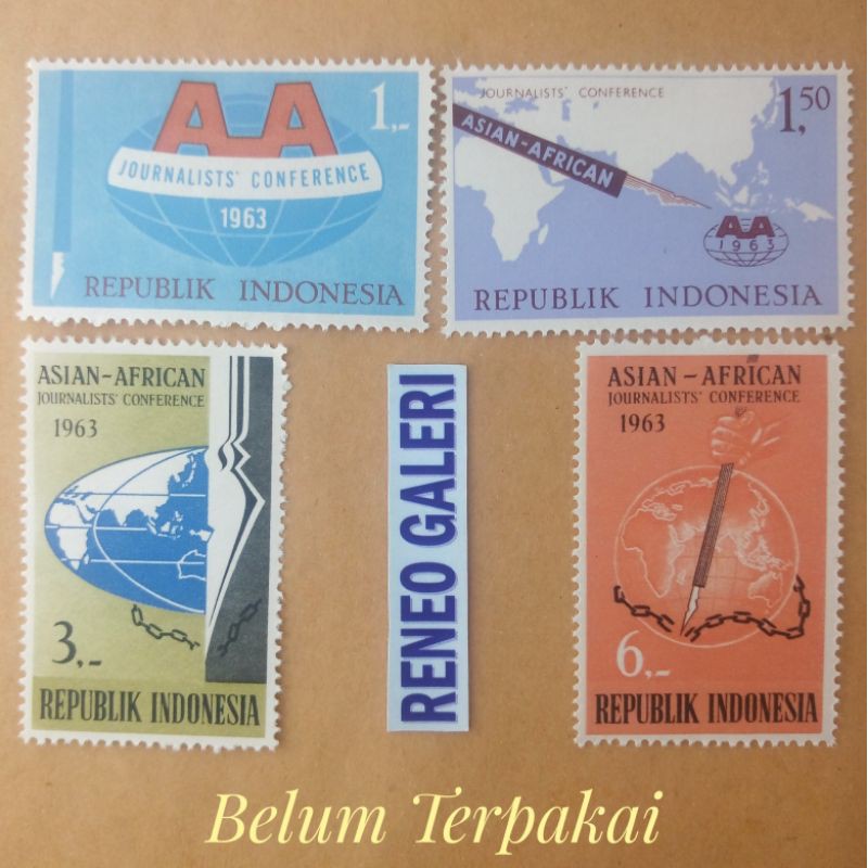 Jual (4pcs) Set Lengkap Perangko seri Konferensi Wartawan Asia Afrika ...