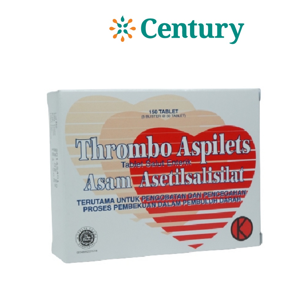 Jual TROMBO ASPILET 1 BLISTER 30 TABLET / ACETYSALICYLIC ACID 80 MG ...