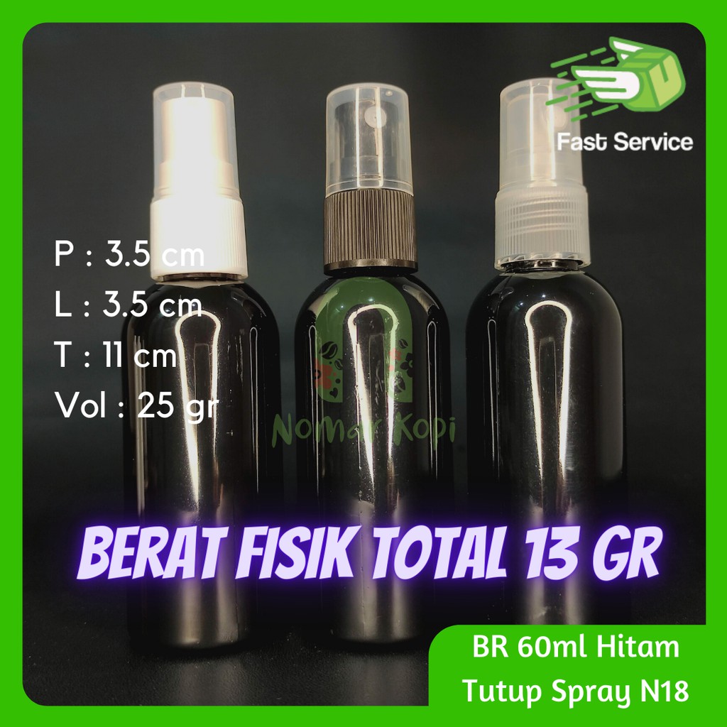 Jual Botol Spray 60ml Hitam Bahan Tebal Elegan Mudah Dibawa CEK HARGA ...